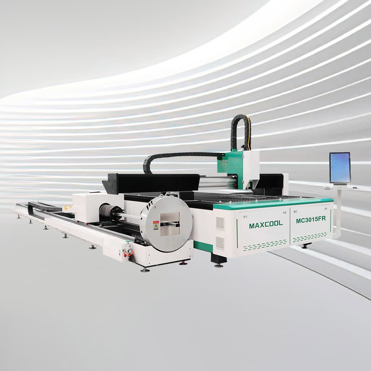 Plate and Tube Fiber Laser Cutting Machine with Rotary Axis - Maxcool CNC